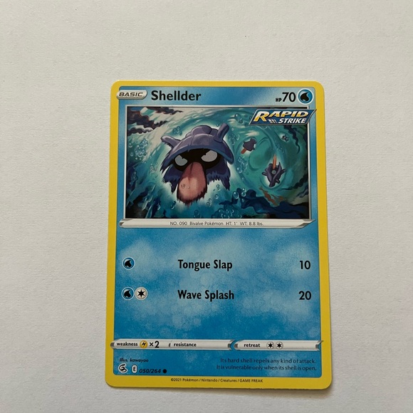 Pokemon | Toys | Pokemon Trading Card Shellder With Blue And Yellow ...